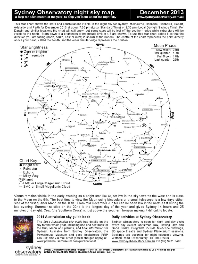 December 2013 Night Sky Chart | PDF | Stars | Sky
