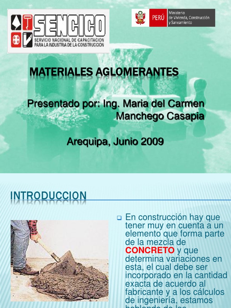 MATERIALES AGLOMERANTES SENCICO | Arcilla | Yeso
