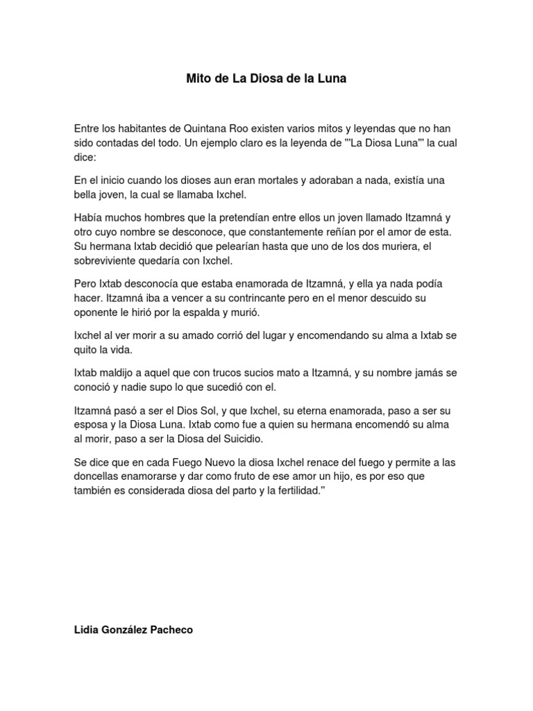Mito de La Diosa de La Luna | PDF