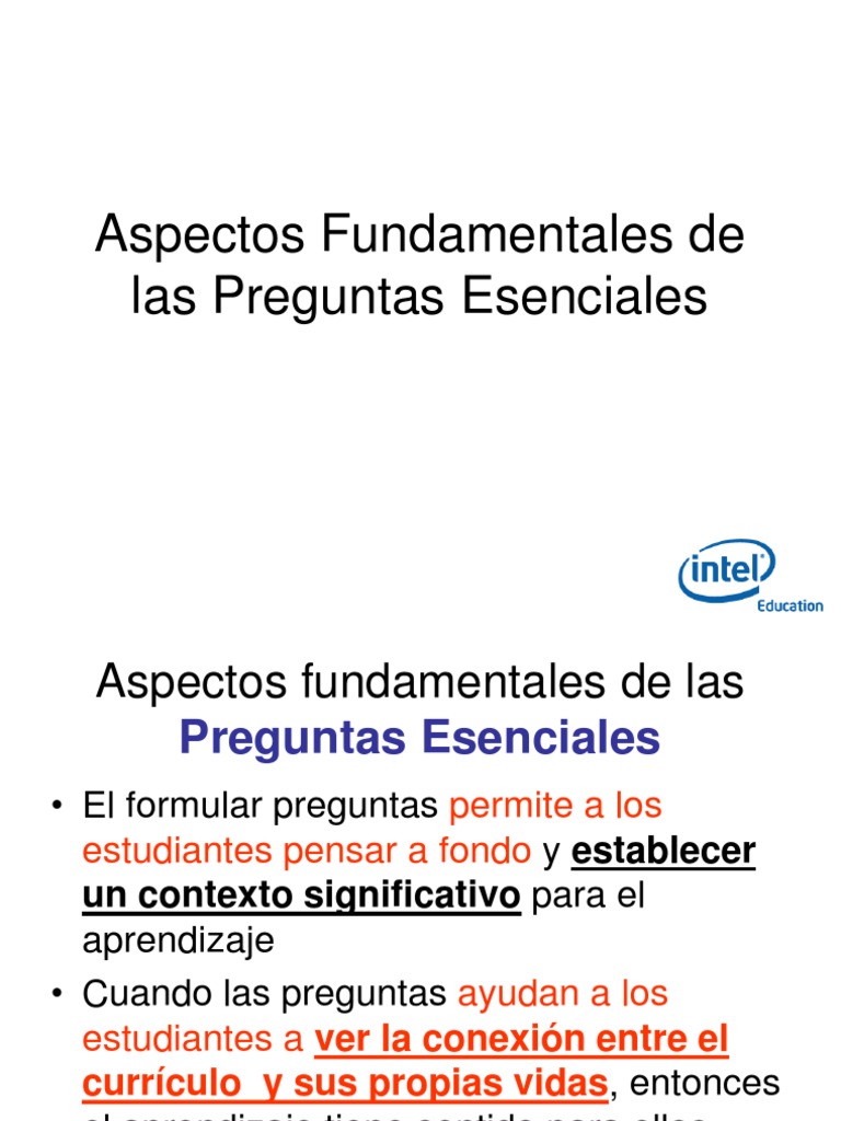 Preguntas Esenciales | PDF | Plan de estudios | Pensamiento crítico