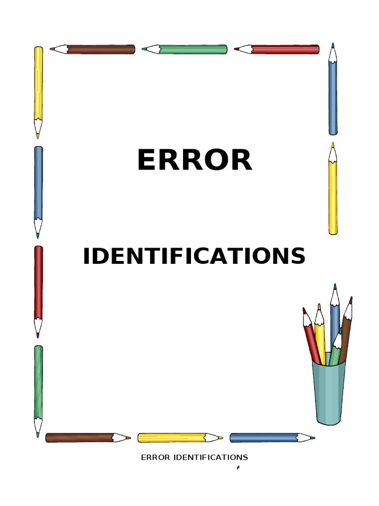 English ERROR ID Exercise | PDF