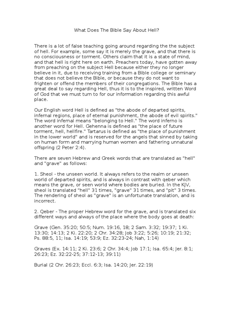 What Does The Bible Say About Hell Download Free Pdf Hell Heaven