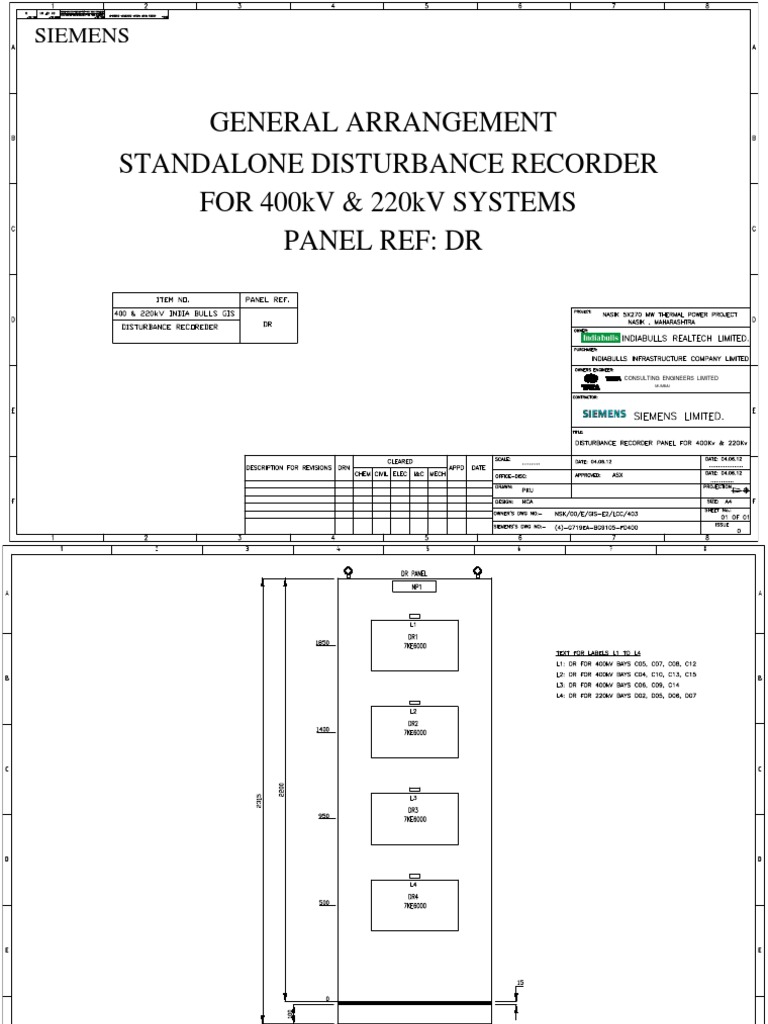 400KV & 220KV DR Panel | PDF | Fuse (Electrical) | Power (Physics)