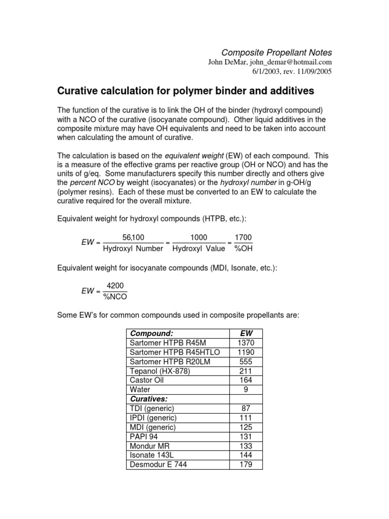 Curative Calculation | PDF | Chemical Compounds | Mass
