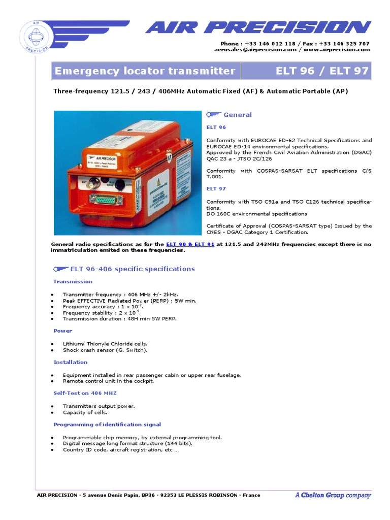 ELT 96/97 Emergency Locator Transmitters | PDF | Computers | Technology ...