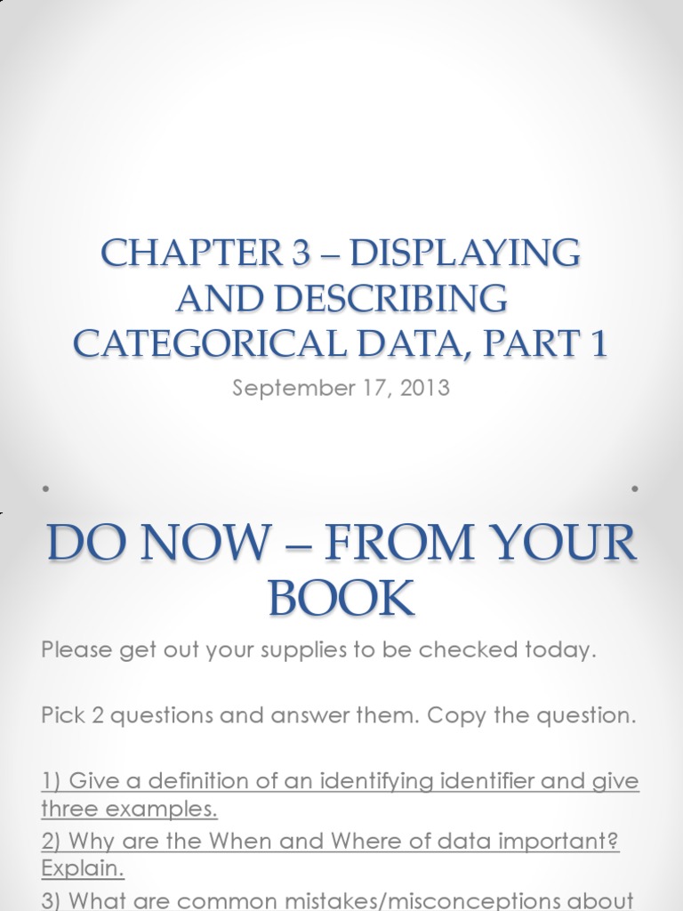 Chapter 3 Displaying and Describing Categorical Data Part 1 | PDF | Categorical Variable | Pie Chart