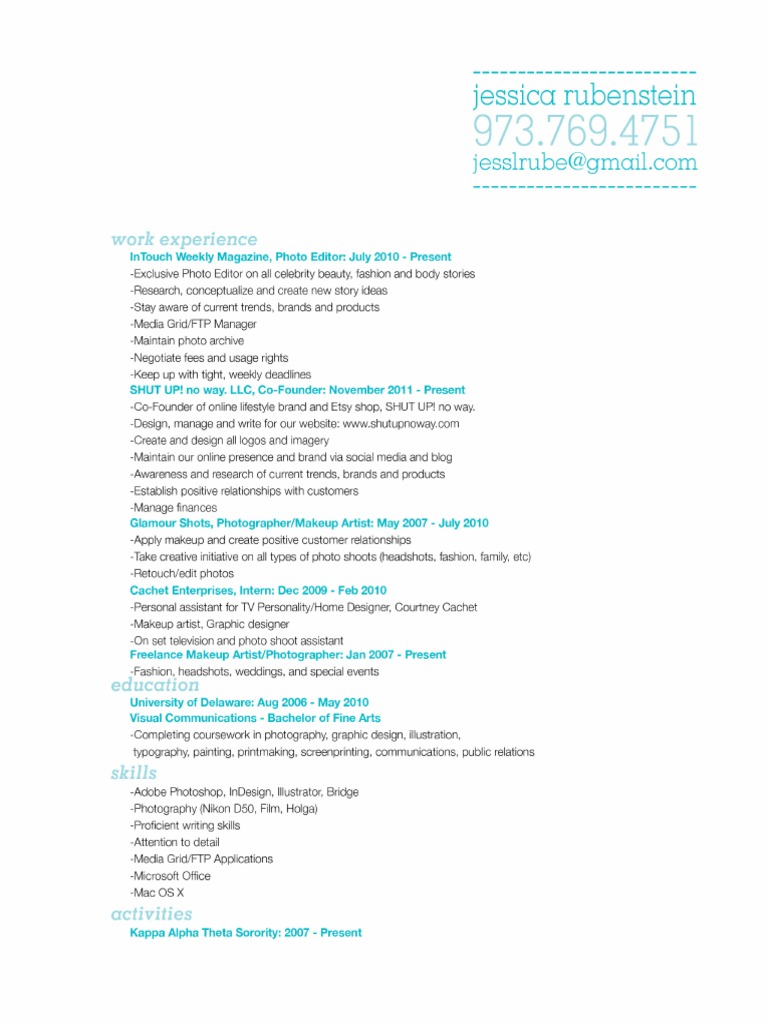 Jessica Rubenstein Resume & Portfolio | PDF | Graphic Design ...