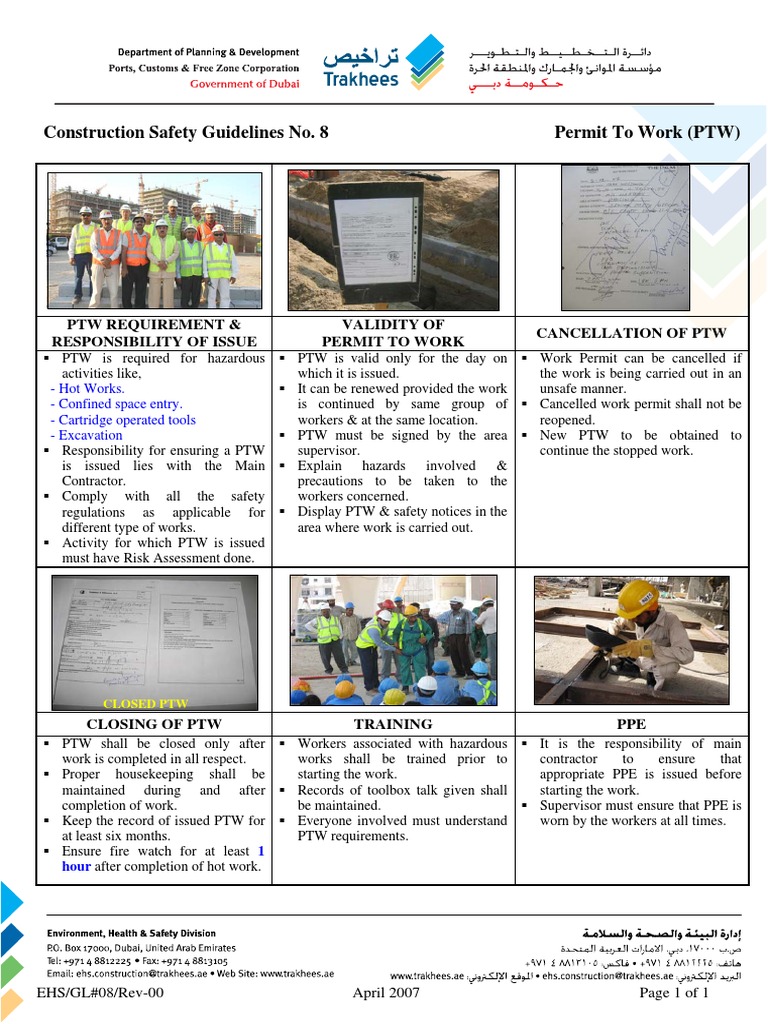 Construction PTW Safety Guidelines | PDF