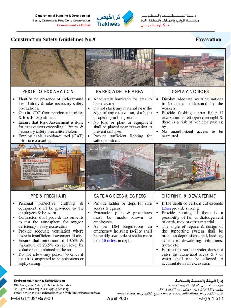 Construction Safety Guidelines No.9 Excavation: Prior To Excavation ...