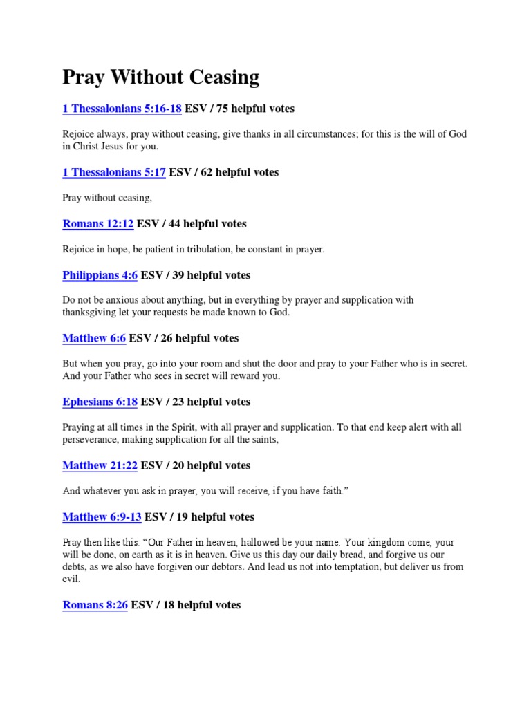 Pray Without Ceasing | PDF | John The Baptist | Christianity