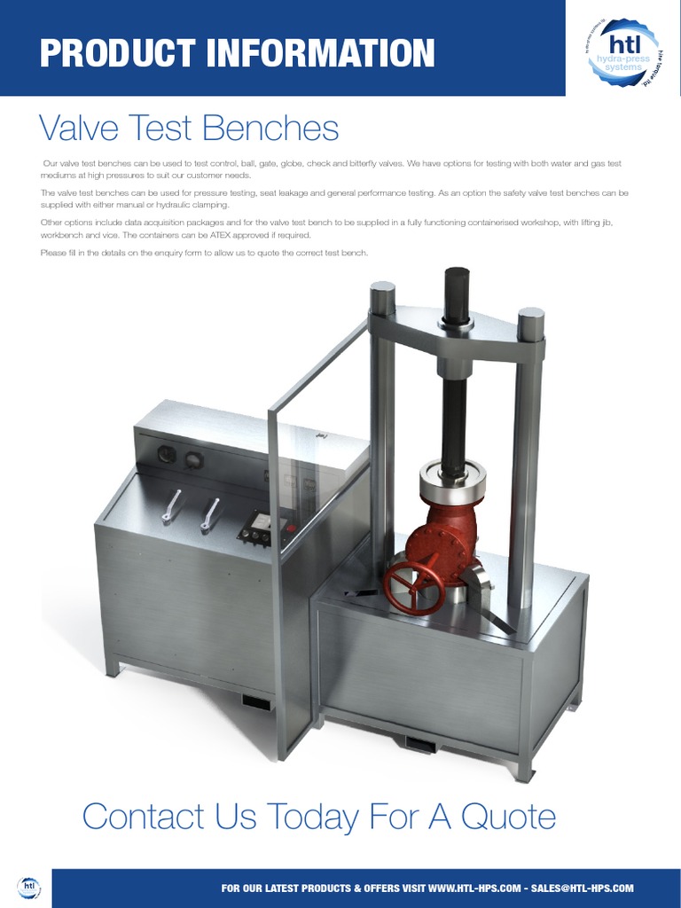 Product Information: Valve Test Benches | PDF | Technology & Engineering