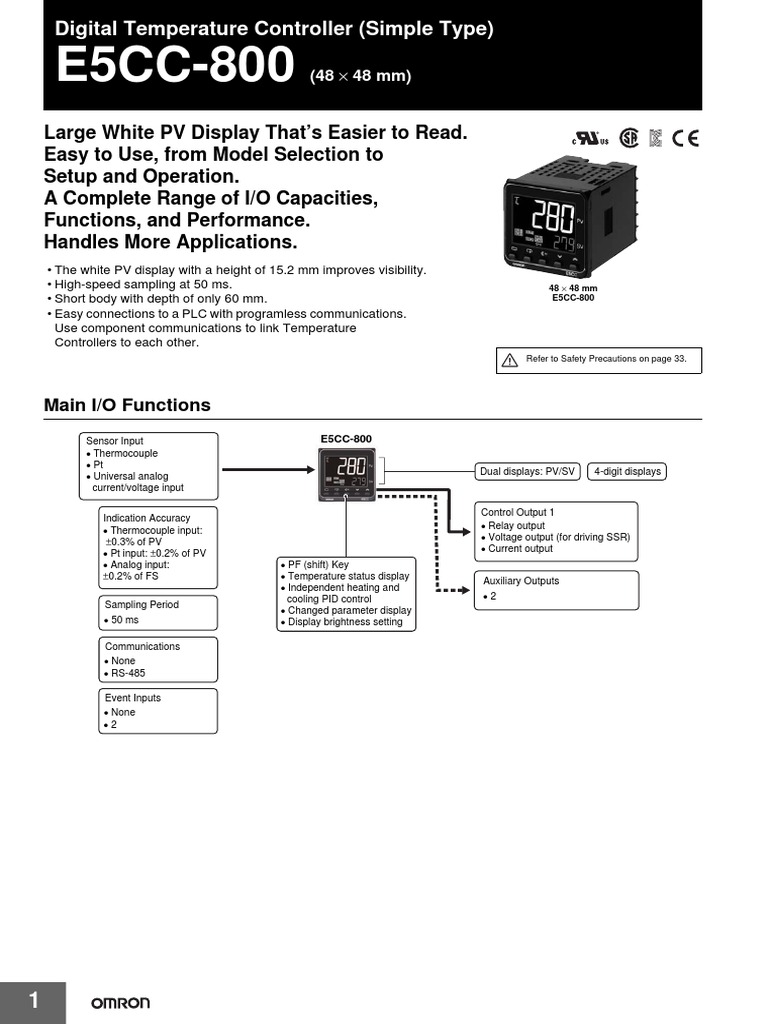 E5CC+E5EC+E5AC-800_DataSheet_H179-E1-04 | Thermocouple | Programmable Logic Controller