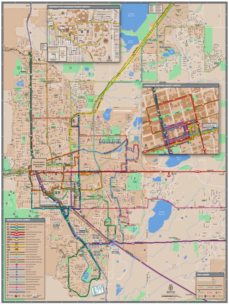 University of Colorado Bus Routes Map | PDF | Boulder | Nature