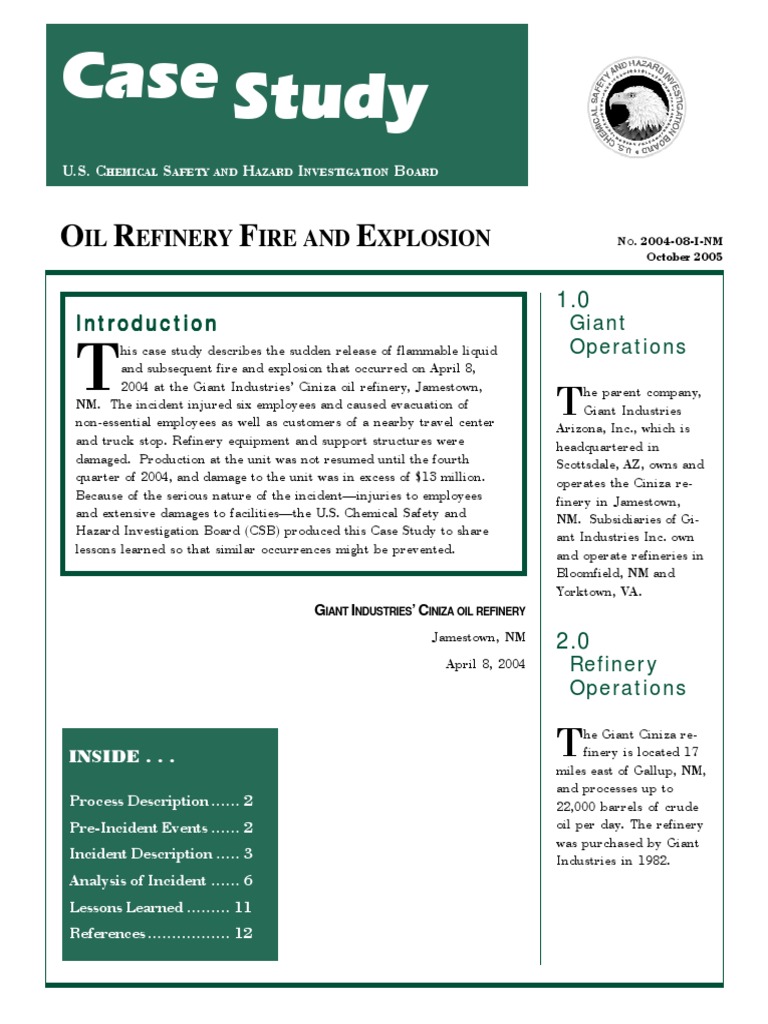 CSB Refinery Giant Case Study | PDF