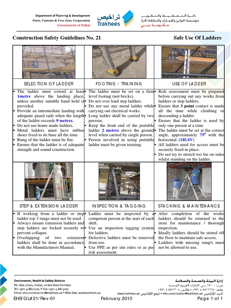 Ladder Safety Guidelines | PDF | Business | Home & Garden