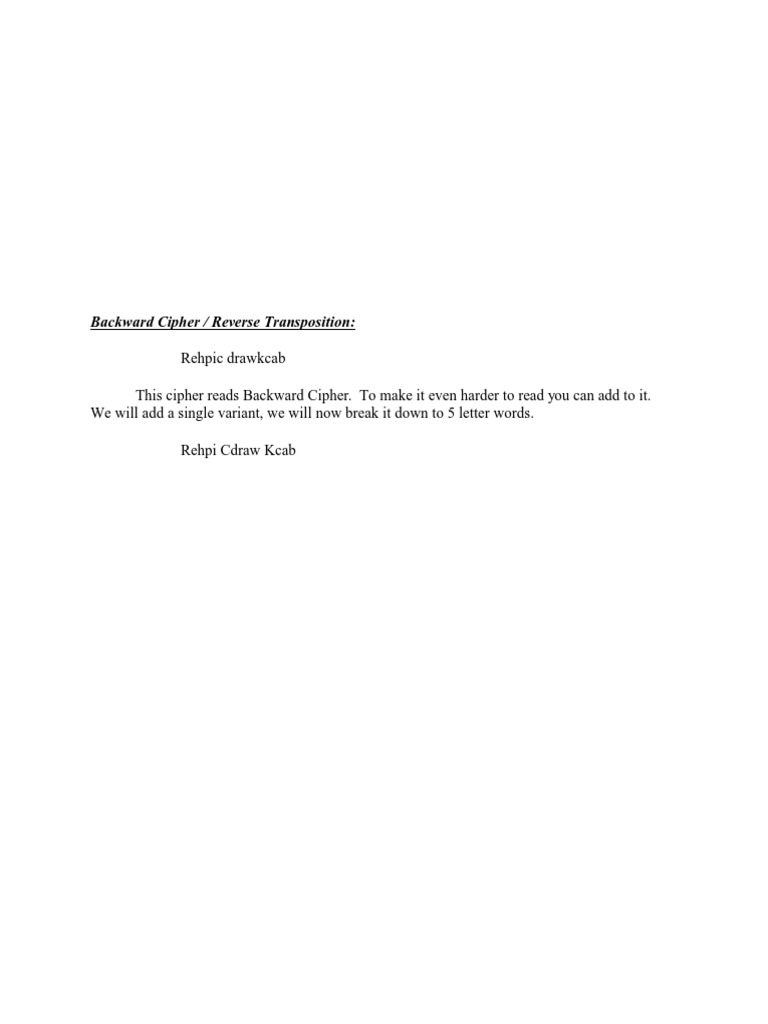 Backward Reverse Transposition Pdf