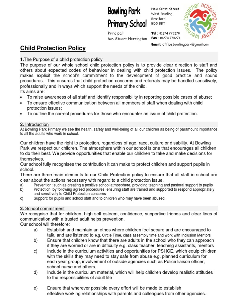 Child Protection Policy July 2012 | PDF | Child Protection ...