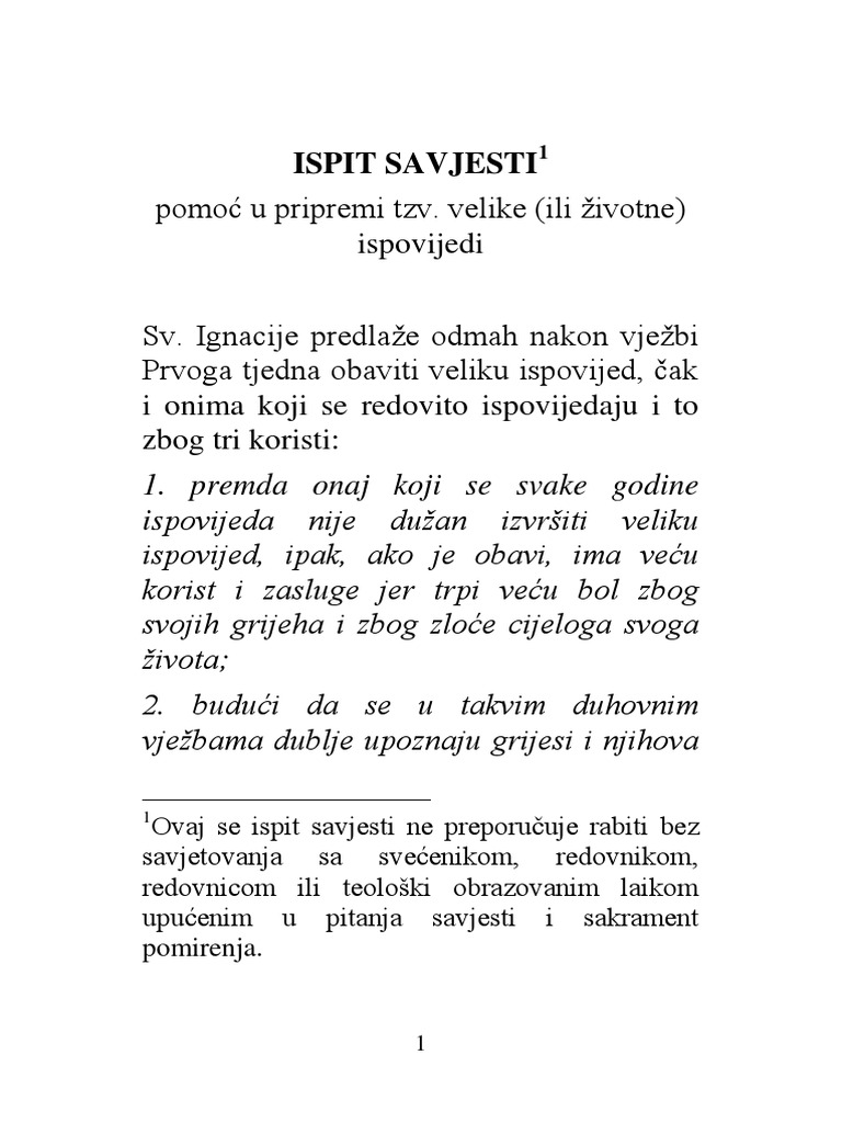 Ispit Savjesti | PDF