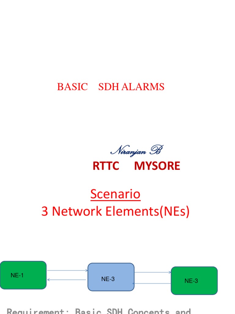 Basic SDH Alarms: RTTC Mysore | PDF
