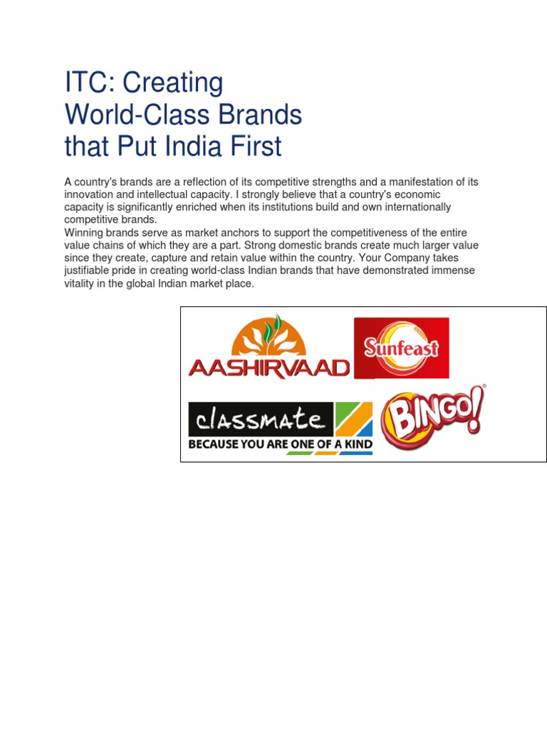 ITC: Creating World-Class Brands That Put India First | PDF