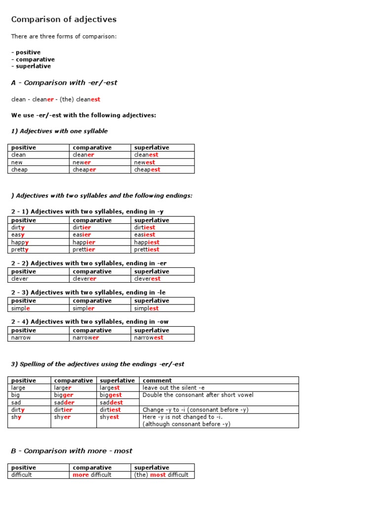 Degrees of Comparison | PDF | Adjective | Linguistic Typology