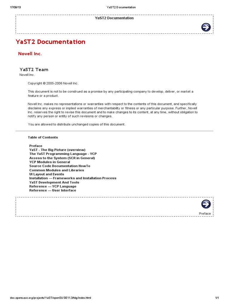 Yast2 Documentation: Novell Inc | PDF