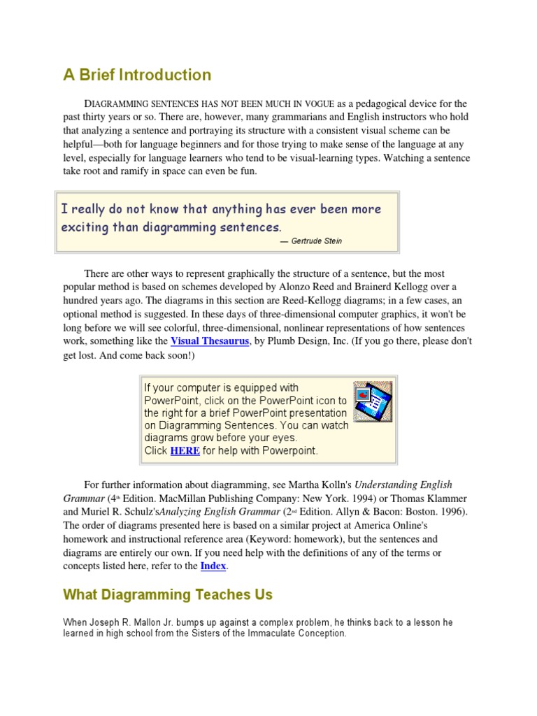 English Grammar - Diagramming Sentences | PDF | Sentence (Linguistics ...