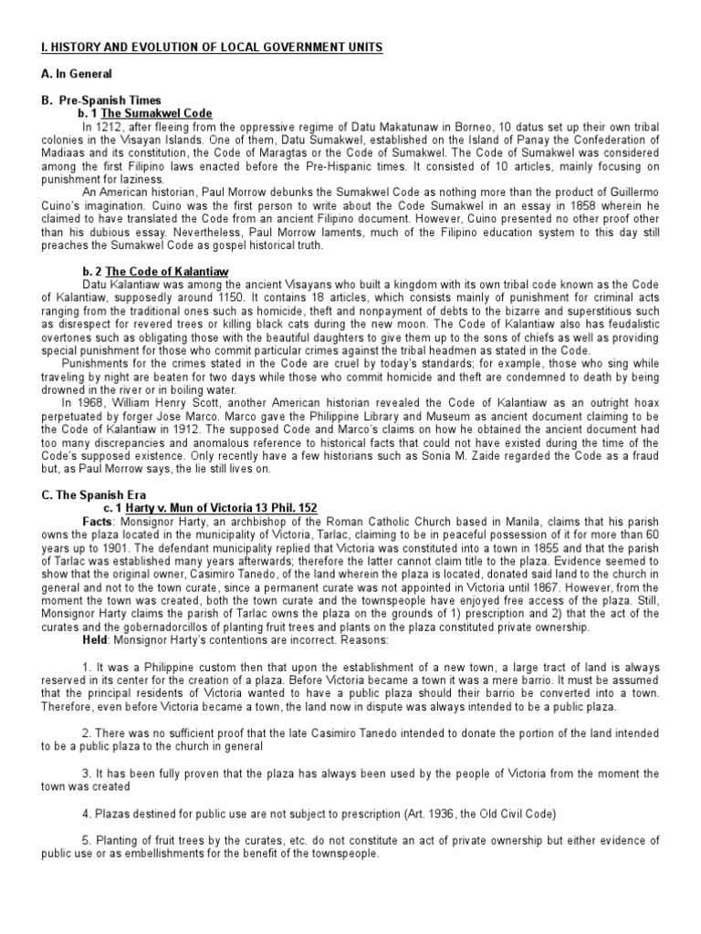 Evolution of Local Government in the Philippines | PDF | Local ...