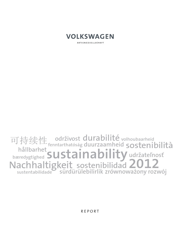 Volkswagen 2012 Sustainability Report | PDF | Corporate Social ...