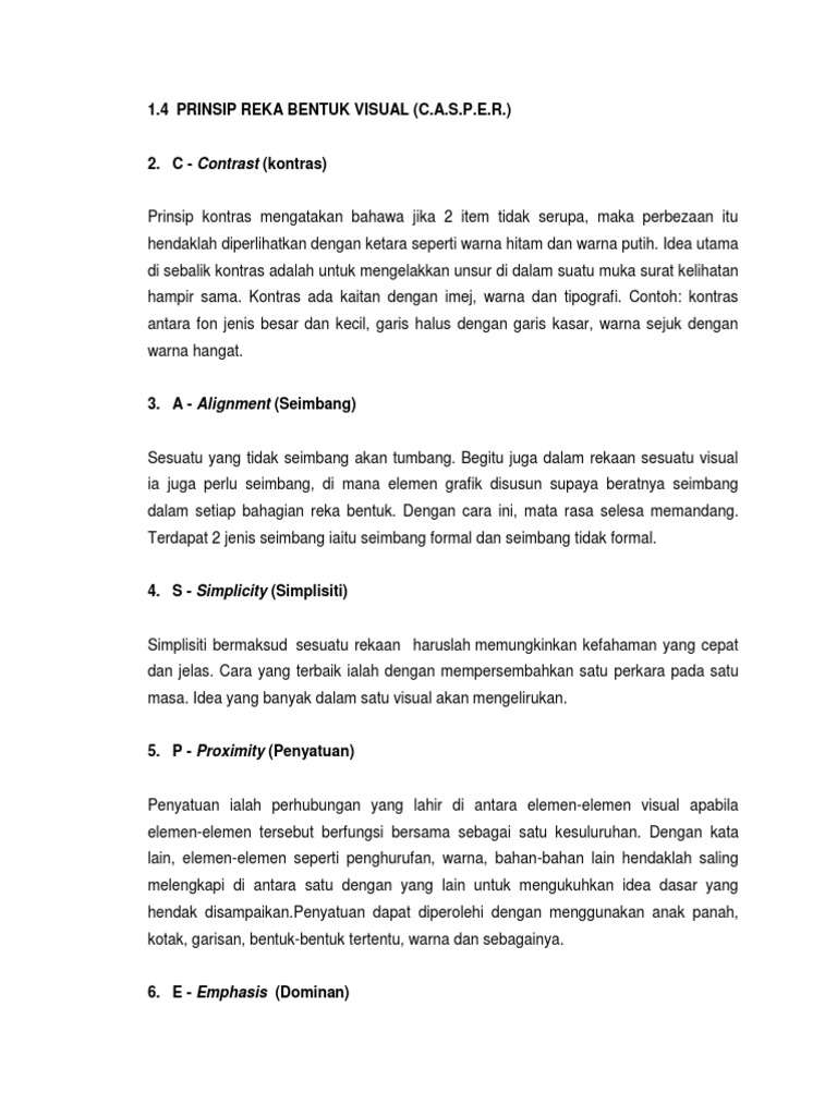 Prinsip Kontras dalam Reka Bentuk Visual | PDF
