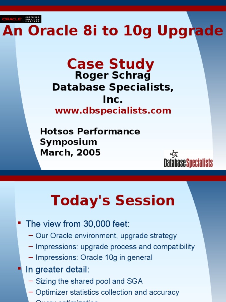 Schrag - Oracle 8i To 10g Upgrade Case Study | PDF | Oracle Database | Database Index