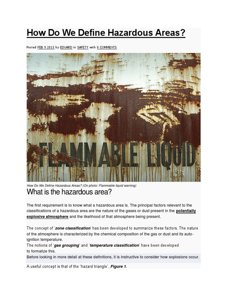 How Do We Define Hazardous Areas | PDF | Chemical Process Engineering ...