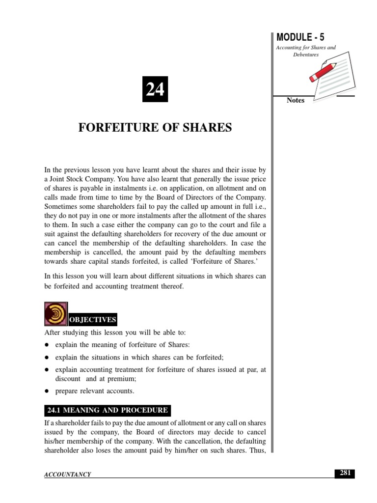 Forfeiture of Shares: Accounting Guide | PDF | Business | Technology ...