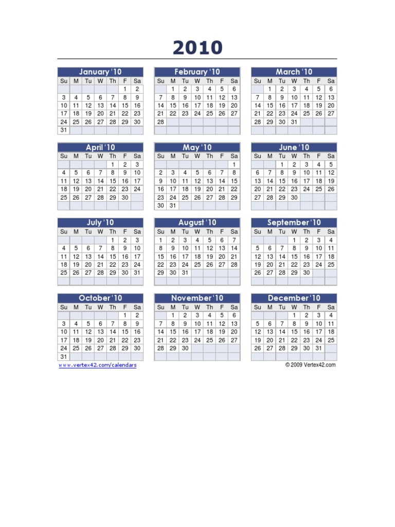 Yearly Calendar | PDF