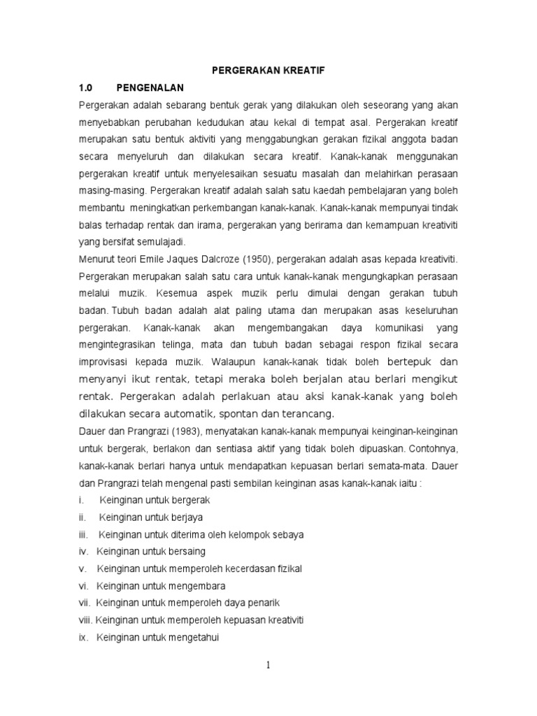 Pergerakan Kreatif Seni Dalam Pendidikan | PDF