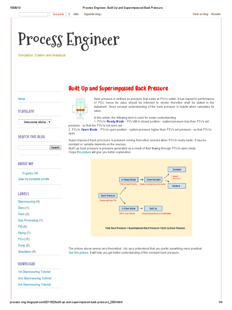 Process Engineer - Built Up and Superimpossed Back Pressure | PDF ...