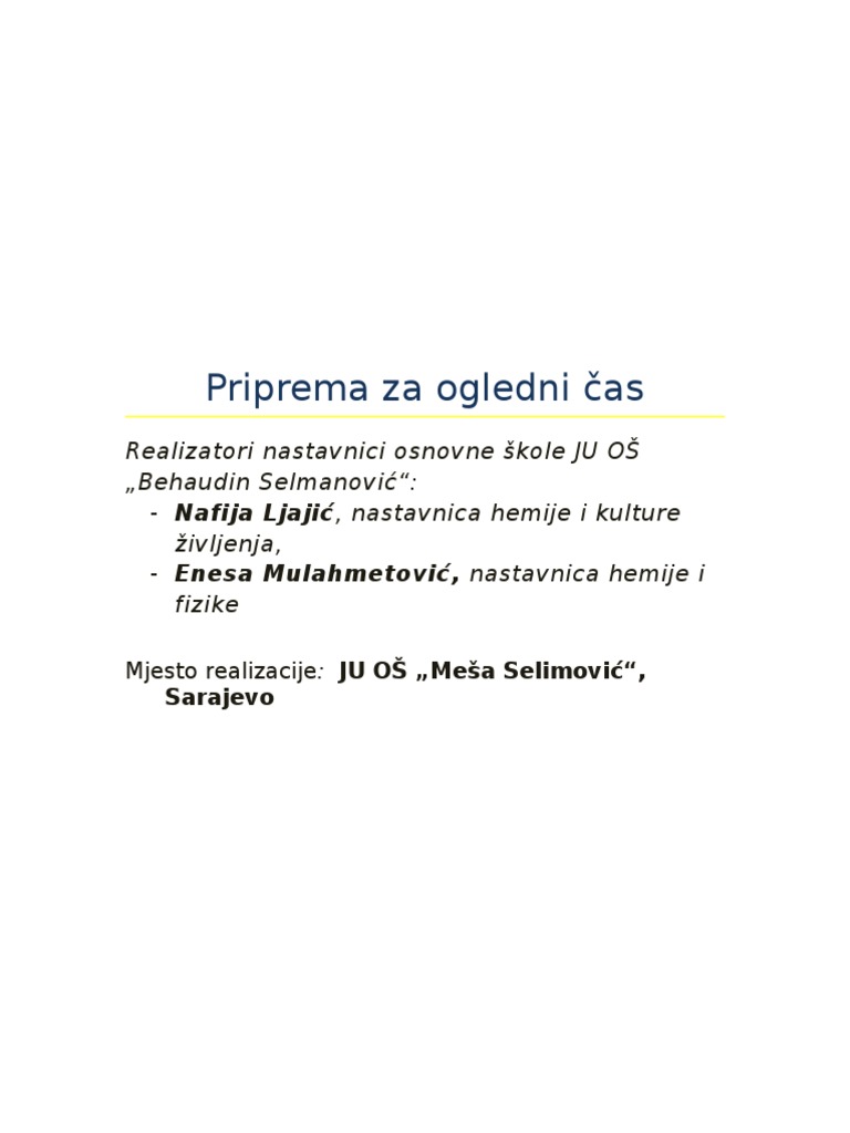 Priprema Za Cas | PDF