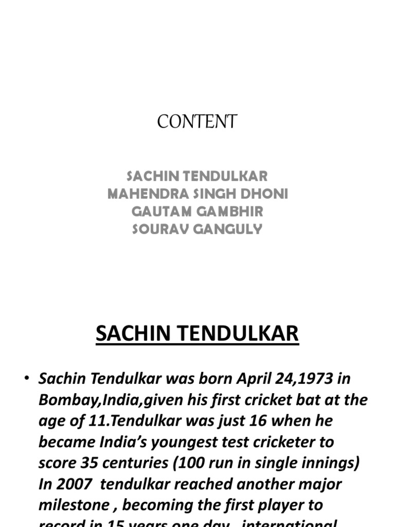 Indian Cricket Legends: Key Players | PDF | Cricket | International ...