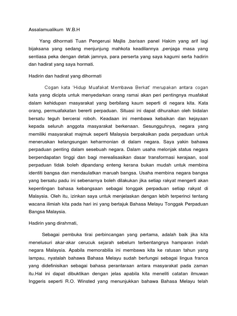 Contoh Teks Pidato | PDF