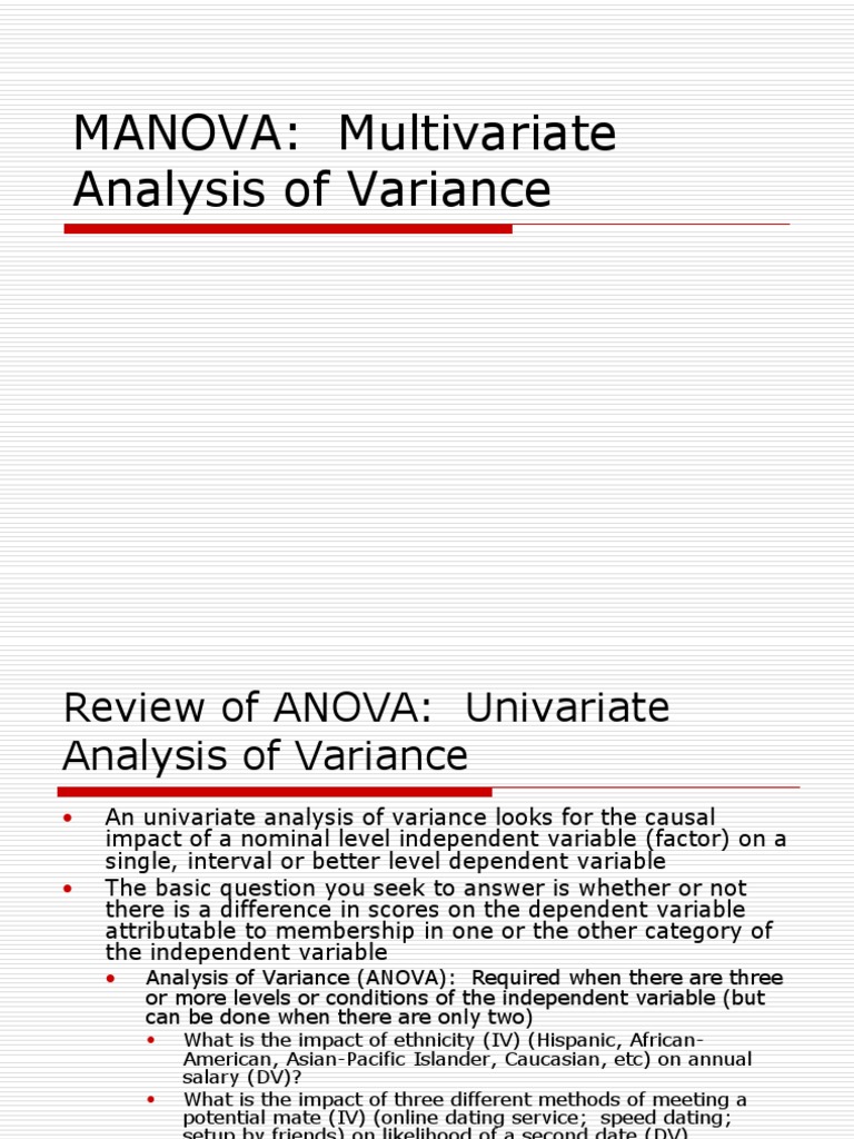MANOVA - Analysis | Analysis Of Variance | Statistical Power