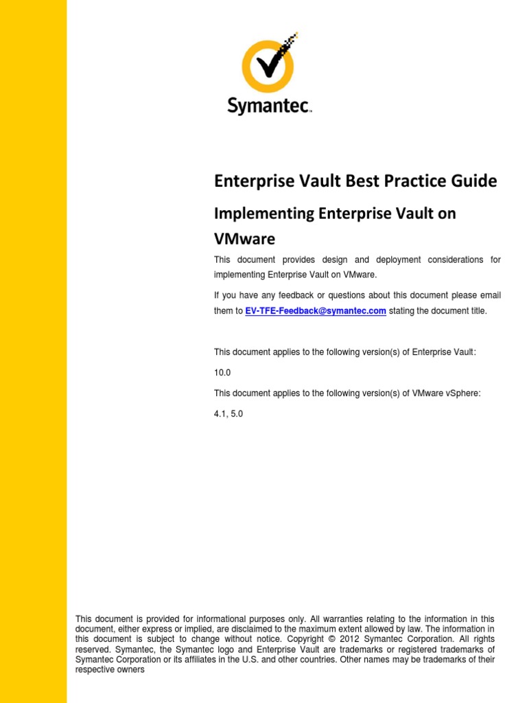 EV 10 Best Practice - Implementing Enterprise Vault On VMware (January ...