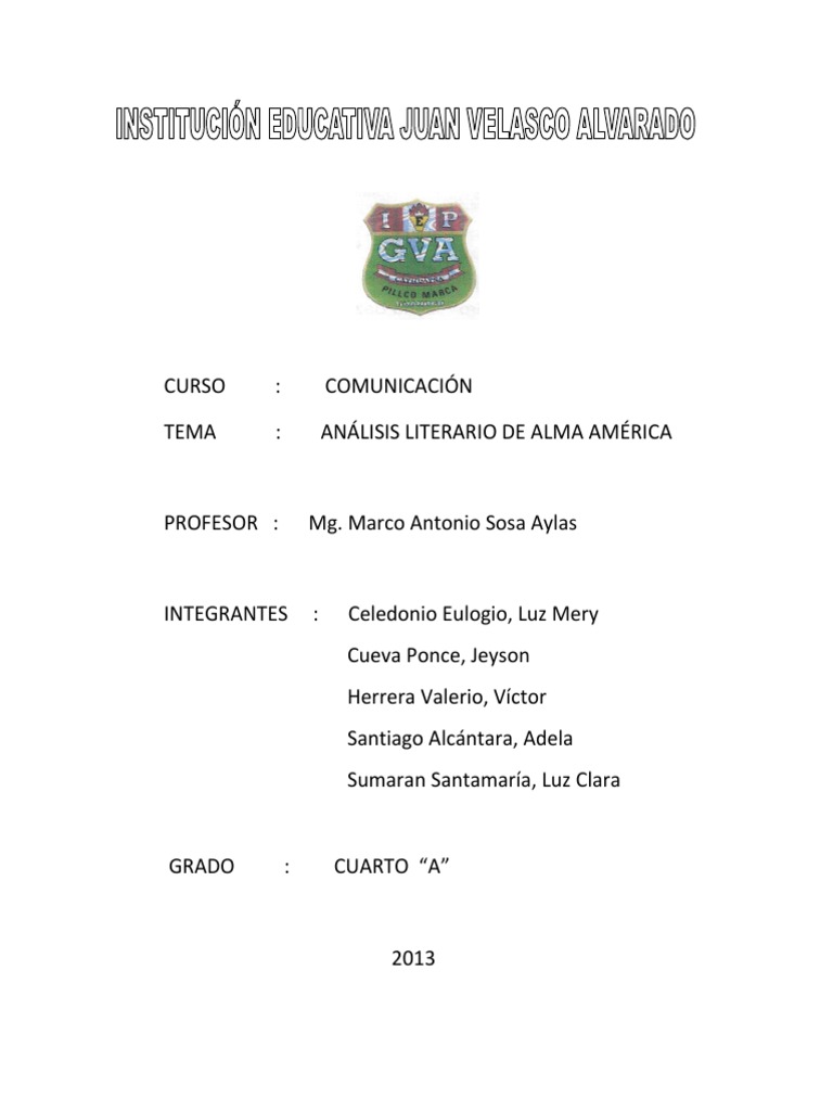 Analisis de La Obra Alma America | PDF | Poesía | Religión y creencia
