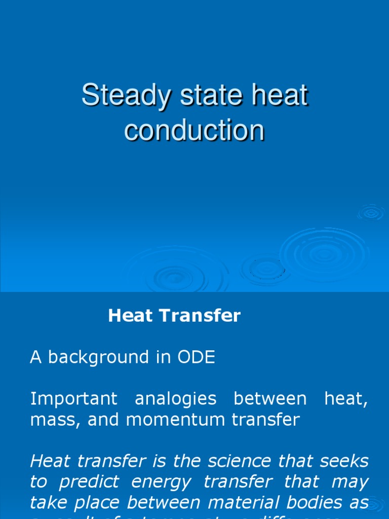 1-Steady State Heat Conduction | PDF | Heat Transfer | Thermal Conduction