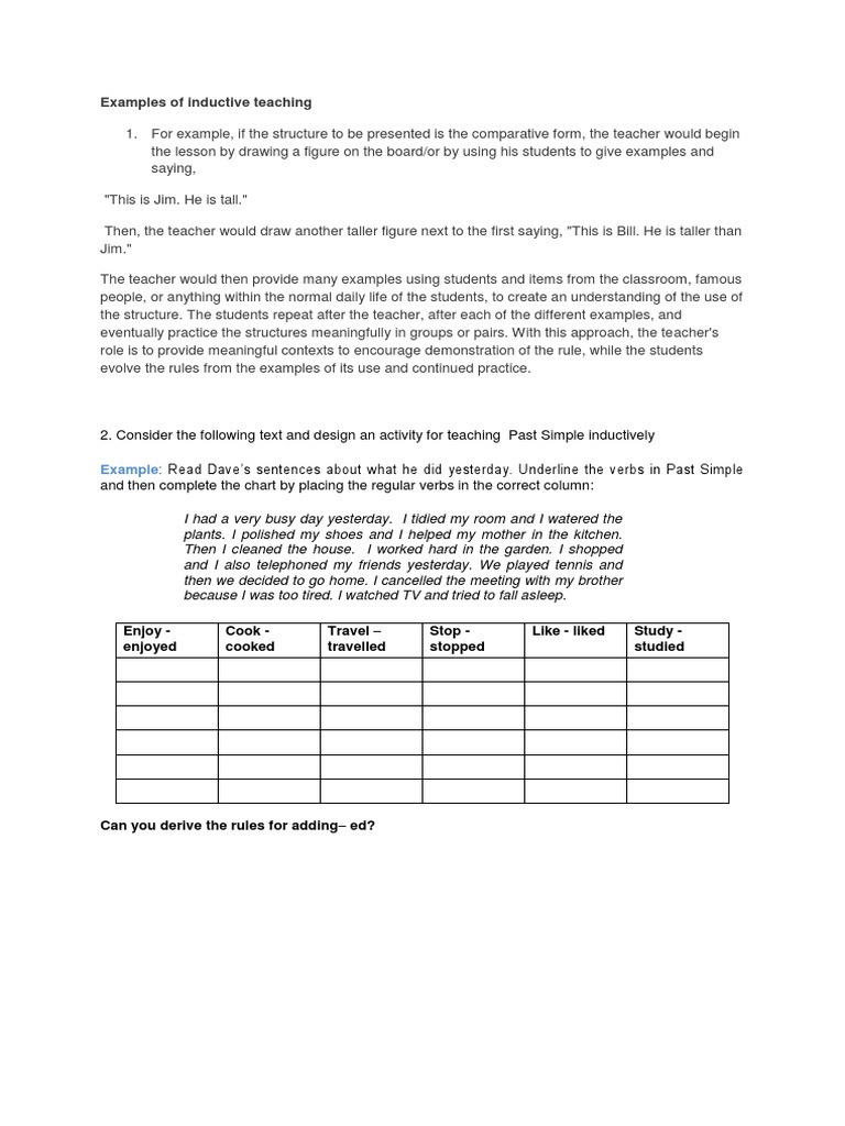 Examples of Inductive Teaching | PDF | Language Arts & Discipline