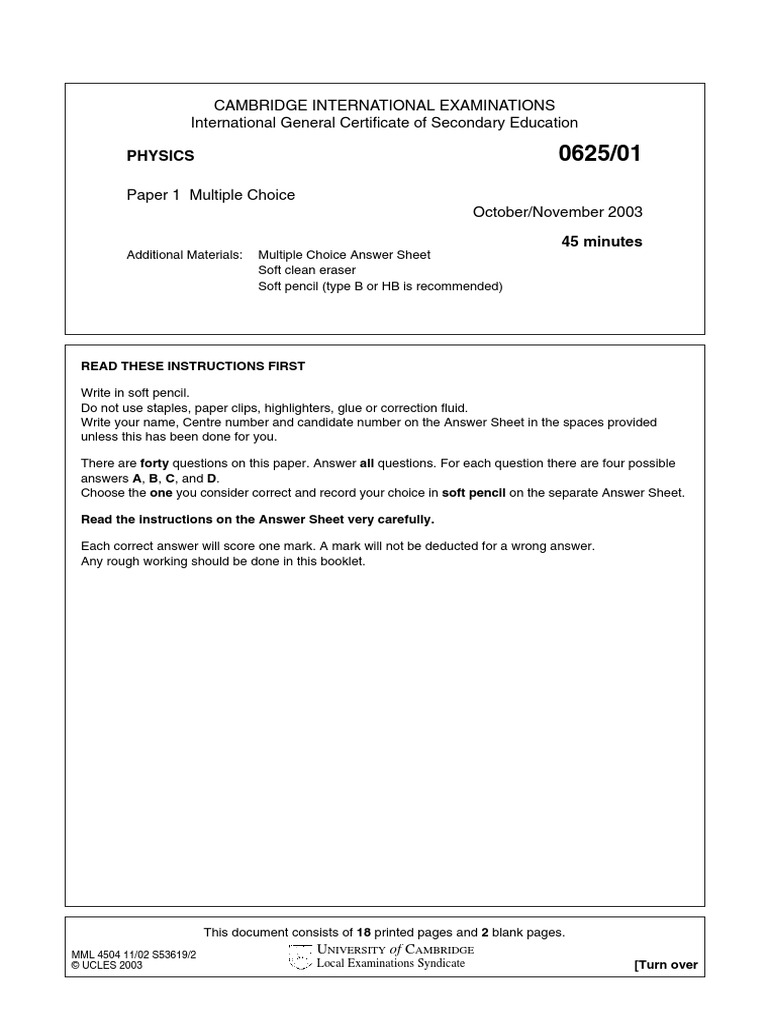 0625 w03 QP 1 | PDF