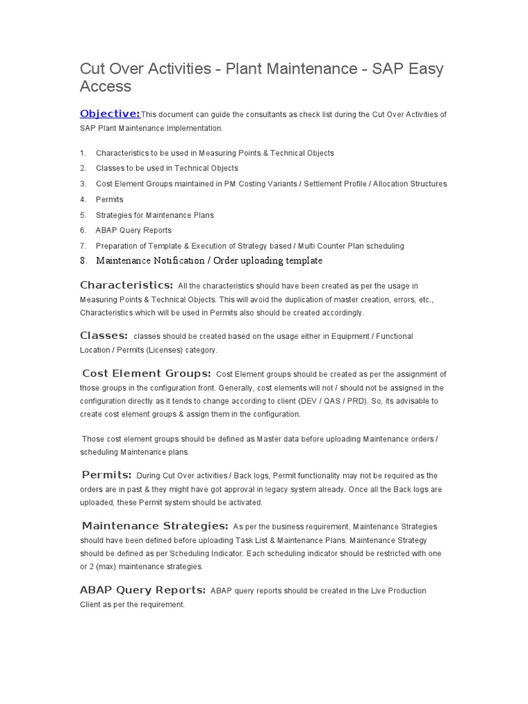 Cut Over Activities | PDF | Digital Technology | Information Technology