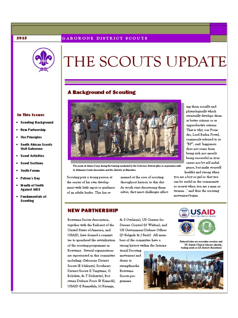 The Scouts Update: A Background of Scouting | PDF | Scouting | Botswana