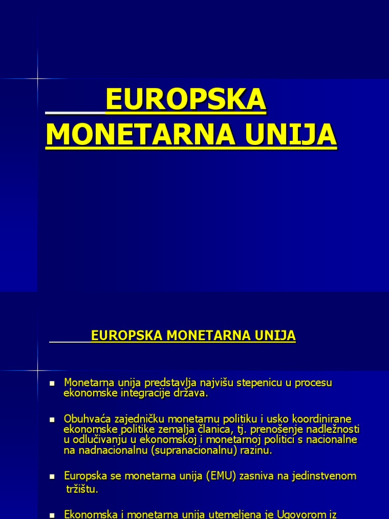 Europska Monetarna Unija | PDF