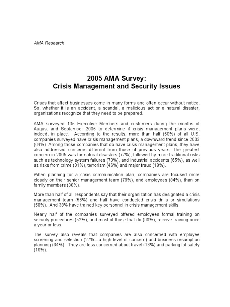 Crisis Management 05 | PDF | Crisis Management | Safety