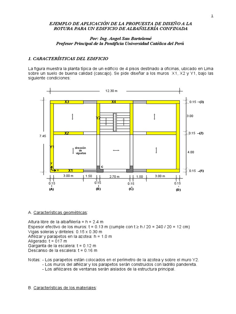 Ejemplo Albañilería Confinada | PDF | Rigidez | Ingeniería de Edificación